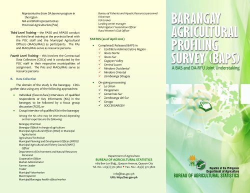 Barangay Agricultural Profiling Survey - Philippines Bureau of ...