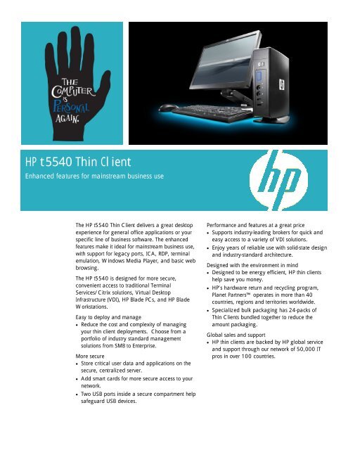 HP t5540 Thin Client - Getech