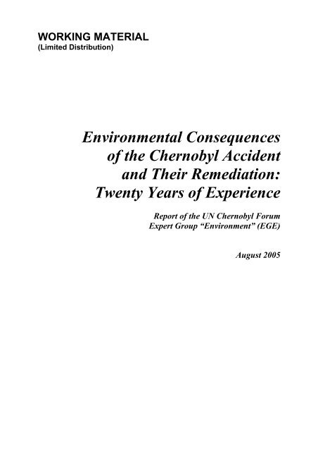 Environmental Consequences of the Chernobyl Accident and Their ...
