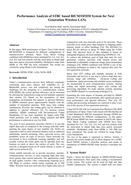 Performance Analysis Of Stbc Based Bicmofdm System Ibcast