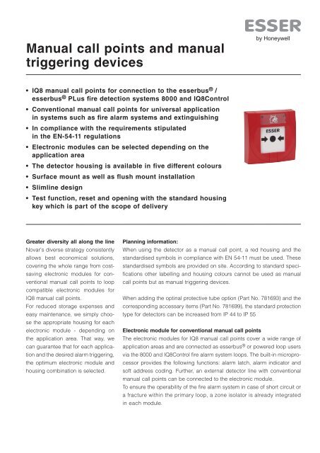Manual call points and manual triggering devices