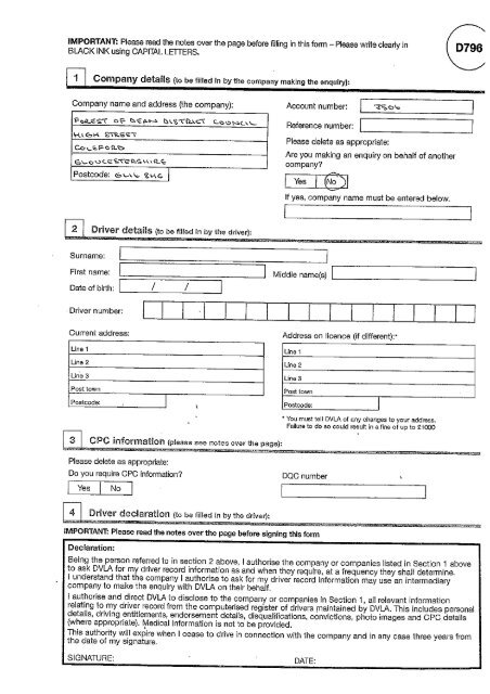 DVLA Mandate Form