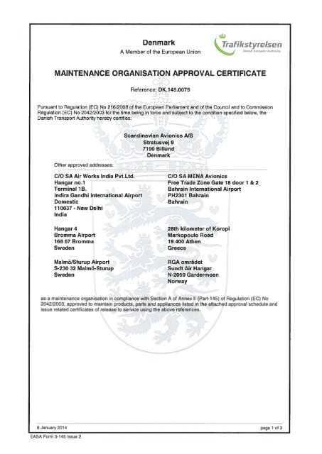 EASA Part-145 Maintenance - Scandinavian Avionics