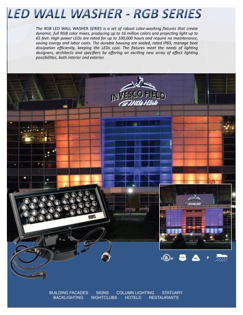 The RGB LED WALL WASHER SERIES is a set ... - American Lighting