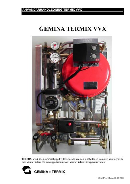 GEMINA TERMIX VVX - Danfoss VÃ¤rme