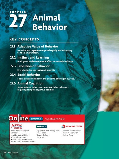 27 Animal Behavior - the Ravenna School District