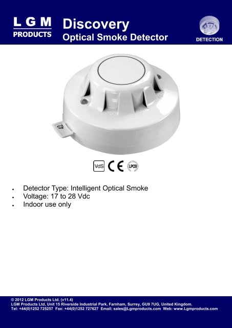 Discovery Optical Smoke Detector - LGM Products Ltd