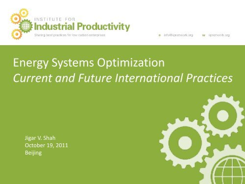 Energy Systems Optimization (ESO) - Institute for Industrial Productivity