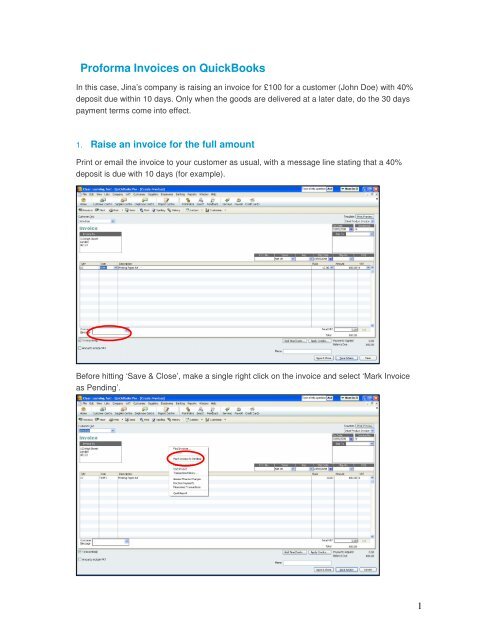 Proforma Invoices on QuickBooks