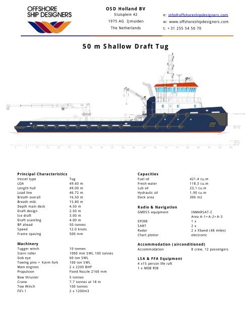 50 m Shallow Draft Tug - Offshore Ship Designers