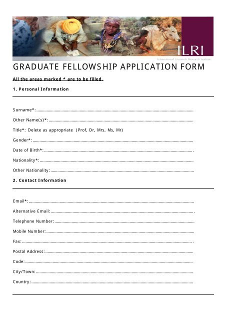 GRADUATE FELLOWSHIP APPLICATION FORM