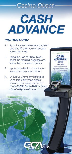 INSTRUCTIONS: - Global Cash Access