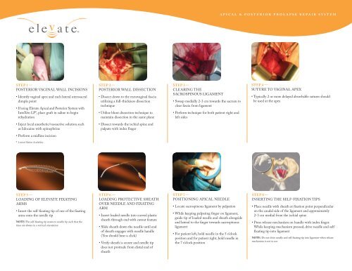 step 1 - Elevate® Anterior & Posterior Prolapse Repair System
