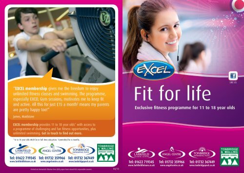 EXCEL Programme including Larkfield Leisure Centre - Tonbridge ...