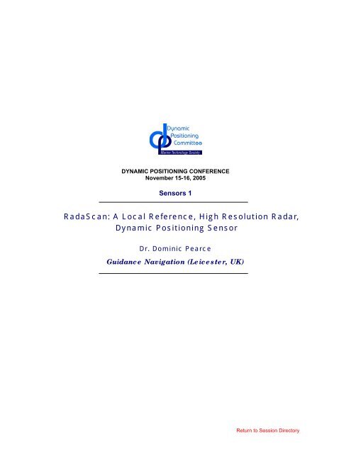 RadaScan: A Local Reference, High Resolution Radar, Dynamic ...