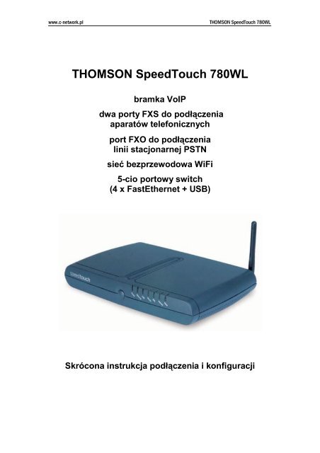 THOMSON SpeedTouch 780WL - C-Network