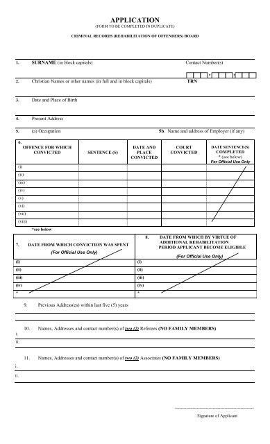 application forms - Ministry of Justice