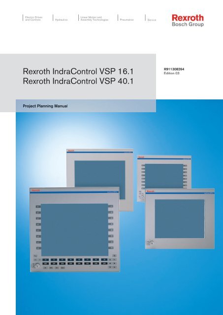 Bosch Rexroth IndraControl VSP16.1 and VSP40.1 Project Planning ...
