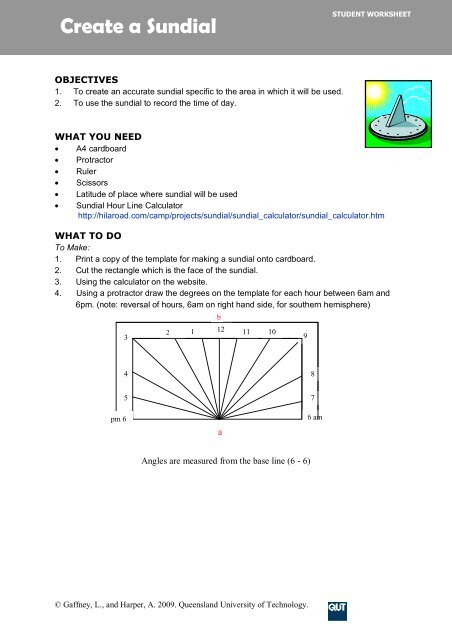 Sundial Worksheet The Sundial Primer Horizontal Sundial