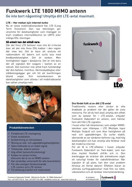 Funkwerk LTE 1800 MIMO antenn - Home