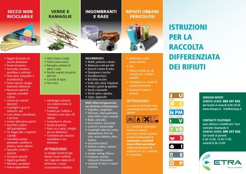 istruzioni per la raccolta differenziata dei rifiuti - Etra Spa