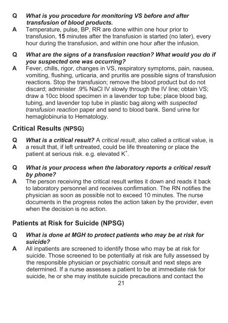 Q A Q A (Outpatient pract