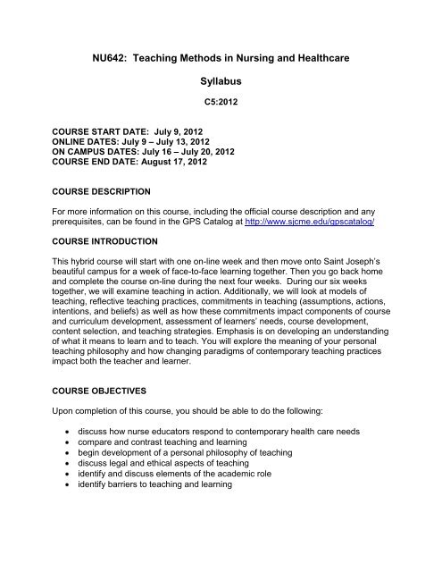 NU642 Teaching Methods In Nursing And Healthcare Syllabus nu642-teaching-methods-in-nursing-and-healthcare-syllabus