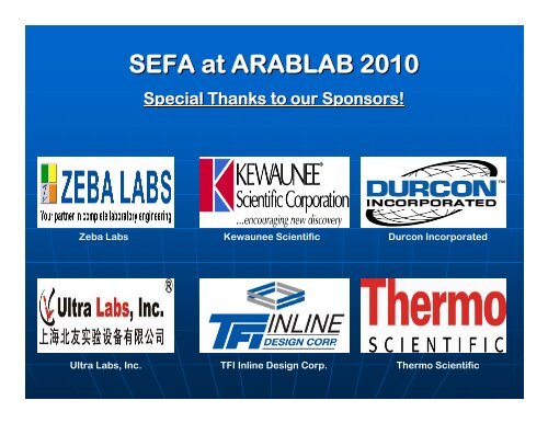 SEFA Reception at Arablab - Scientific Equipment and Furniture ...