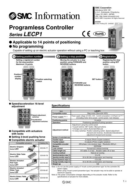 Series LECP1 - SMC Pneumatics (Ireland)