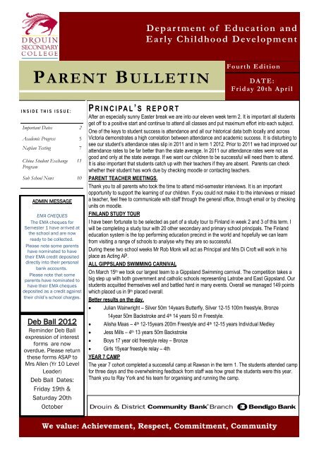 Bulletin 4 - Drouin Secondary College