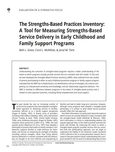 Strengths Based - Strengthening Families Toolkit