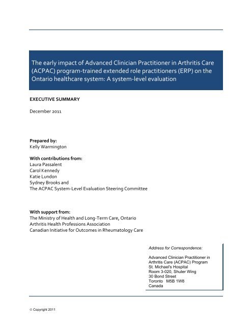 Executive Summary - St. Michael's Hospital