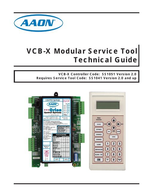 VCB-X Modular Service Tool Technical Guide - Orion Control Systems