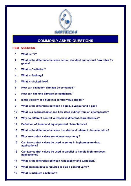 COMMONLY ASKED QUESTIONS