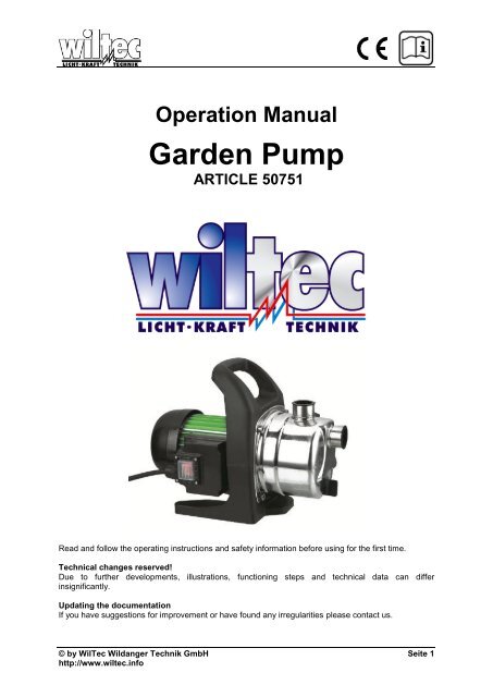 Manual_GardenPump _50751_en.pdf - WilTec - WilTec Wildanger ...
