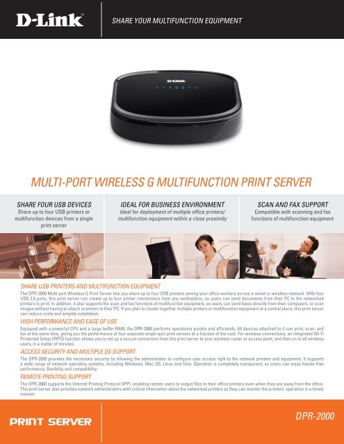 multi-port wireless g multifunction print server - D-Link