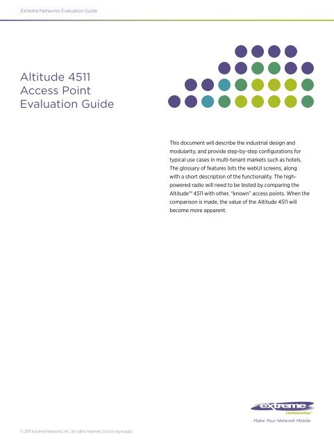 Altitude 4511 Access Point Evaluation Guide - Extreme Networks