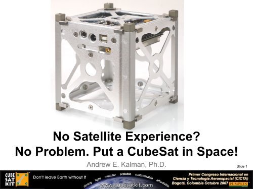 No Problem. Put a CubeSat in Space! - Pumpkin, Inc.