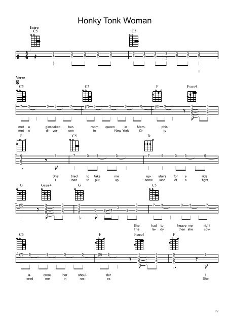 Honky Tonk Woman Guitar Chords