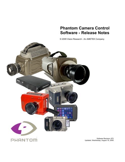 Phantom Camera Control Software - Version 663 ... - Vision Research