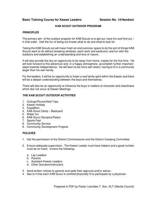 14 The Outdoor Program - Scout Center Dot Net