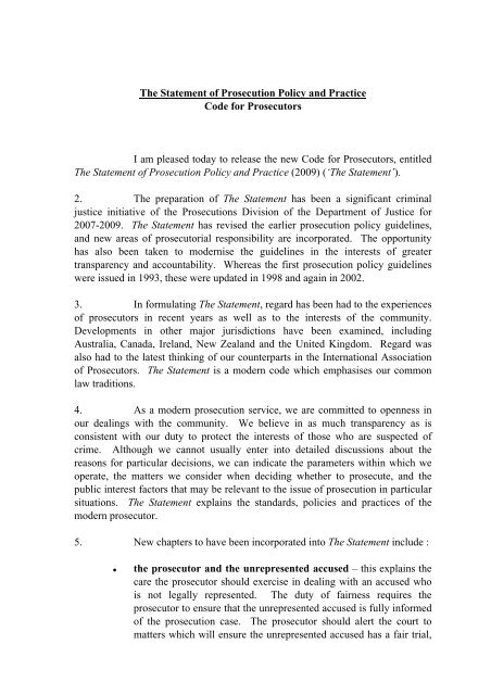 Statement made by the Director of Public Prosecutions, Mr I ...