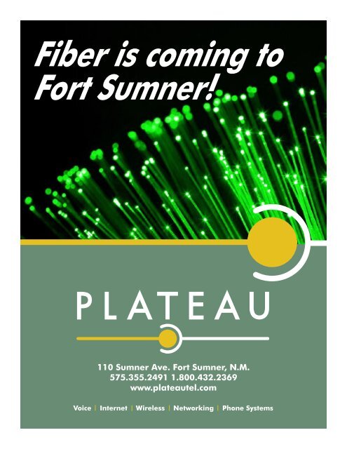 Fiber Is Coming To Fort Sumner! - Plateau