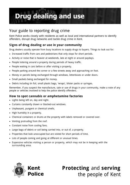 Your guide to reporting drug crime - Kent Police