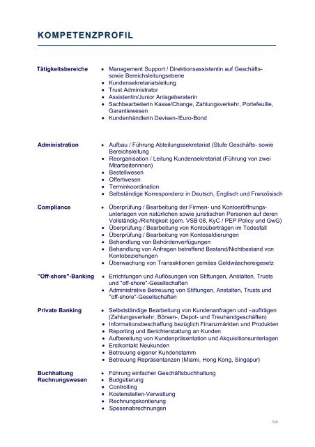 KOMPETENZPROFIL - STEP