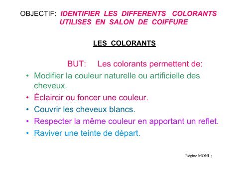LES COLORANTS UTILISES EN SALON pdf - SBSSA