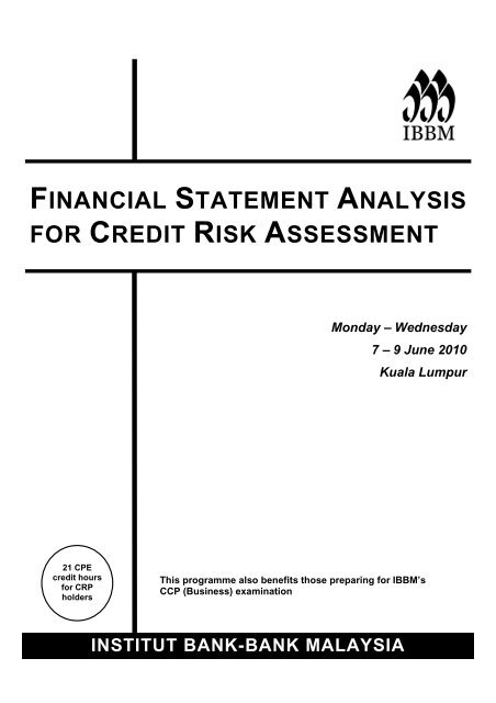 FINANCIAL STATEMENT ANALYSIS FOR CREDIT RISK ...