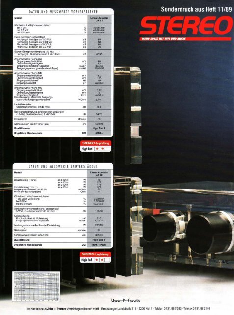 Testbericht LA V1 / LA 60 - Linear Acoustic