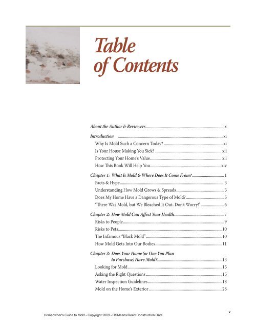 Table of Contents - RSMeans - Reed Construction Data