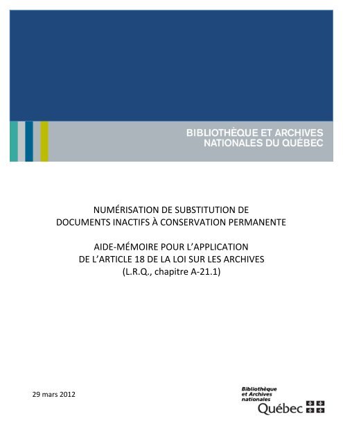 NumÃ©risation de substitution de documents inactifs Ã conservation